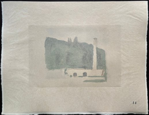 Giorgio Morandi, Paesaggio, 1957-1973, Litografia in vendita Giorgio Morandi, Paesaggio, 1957-1973, Litografia in vendita
