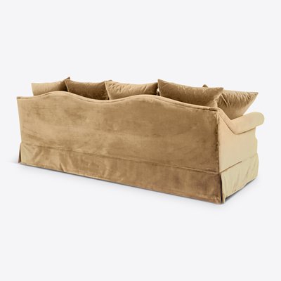 Nia Sofa in Camel Velvet from Pure White Lines
