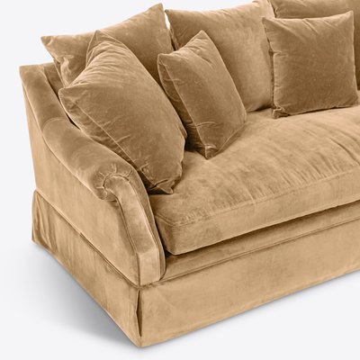 Nia Sofa in Camel Velvet from Pure White Lines