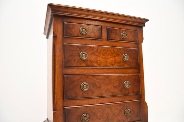 Small Burr Walnut Chest of Drawers 1950s
