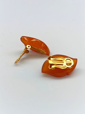 Vintage Baltic Amber Clips Earrings Set of 2