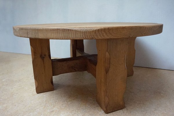Vintage round oak coffee table store