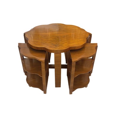 Art Deco Walnut Nesting Tables 1930s Set of 4