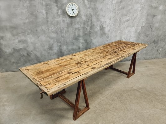 Old wooden trestle tables for sale store
