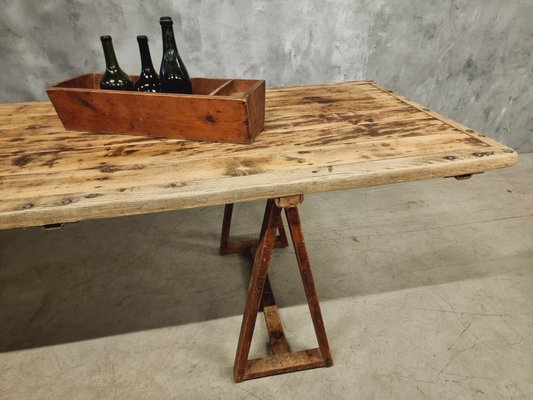 Vintage Trestle Table 1890s for sale at Pamono