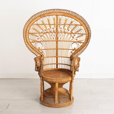 Emmanuelle Peacock Rattan Chair for sale at Pamono
