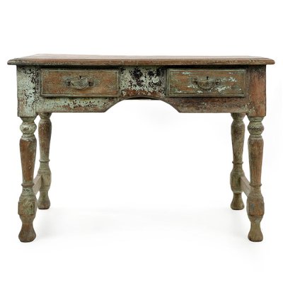 Weathered Wooden Desk with Drawers for sale at Pamono