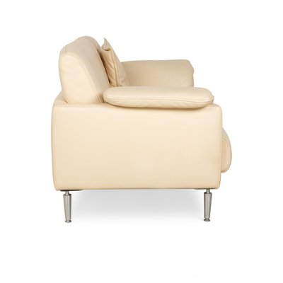 3 Seater Sofa and 2 Seater Sofa in Cream Leather from Koinor Set of 2 for sale at Pamono