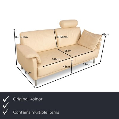 Cream leather 2 and 3 seater sofas store