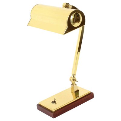 Vintage 20th Century Articulated Brass Bankers Desk Lamp for sale at Pamono