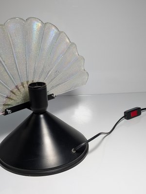 Vintage Murano Glass Fan Table Lamp 1980s