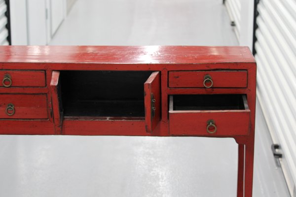 Narrow Console Table Red
