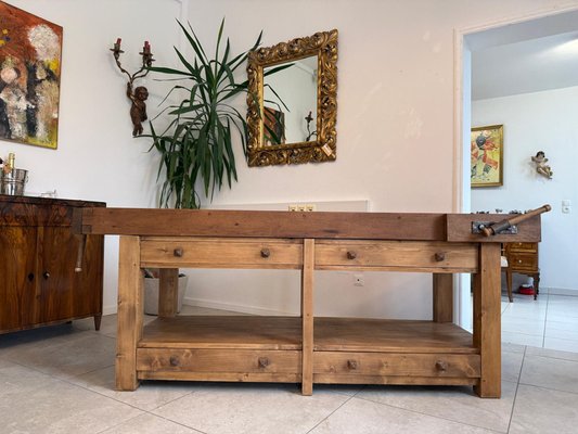 Rustic Work Bench Wooden French Vintage Workbench | Mayfly Vintage