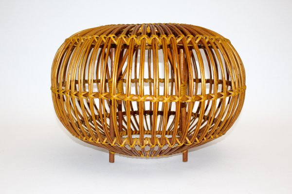 Wicker pouf store