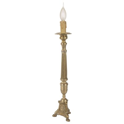Antique Gilt Bronze Lamp Holder Candelabrum 1600s
