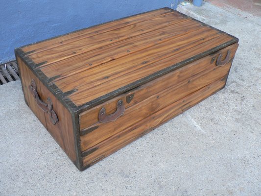 Antique Wooden Travel Trunk
