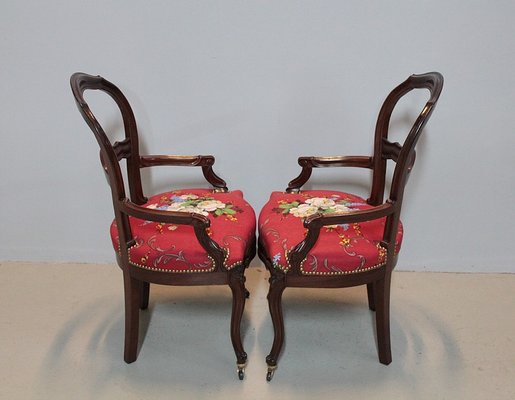 Antique Mahogany Dining Chairs Set of 2