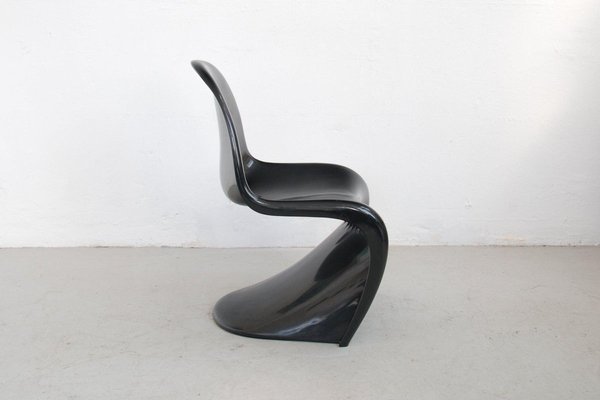 Black Plastic Chairs by Verner Panton for Herman Miller Set of 4