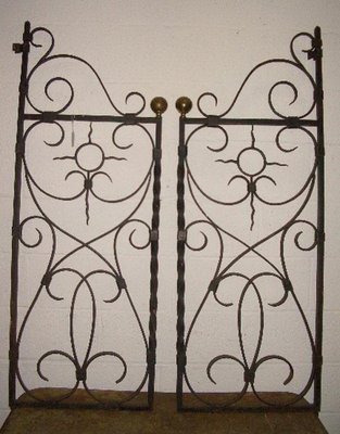 French Wroight Iron Gates 1940s Set of 2