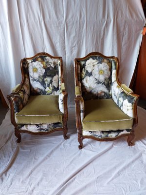 Antique Bergere Lounge Chairs Set of 2 for sale at Pamono