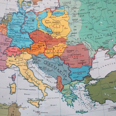 1959 Vintage Map of Europe Globes & Maps Home & Living etna.com.pe