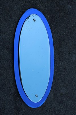 Italian Oval Cobalt Blue Mirror from Veca 1960s for sale at Pamono