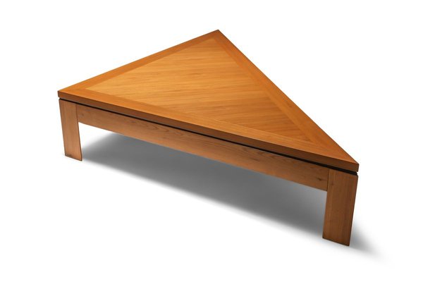 Postmodern French Triangular Elm Coffee Table 1970s for sale at Pamono