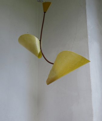 Brass Lamps Fiberglass Paper Ceiling Brushed Brass & Smoked Glass LED