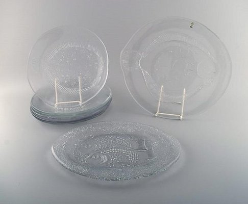 Vintage Glass Plate Dish with Fish Decor Home & Living Plates etna.com.pe