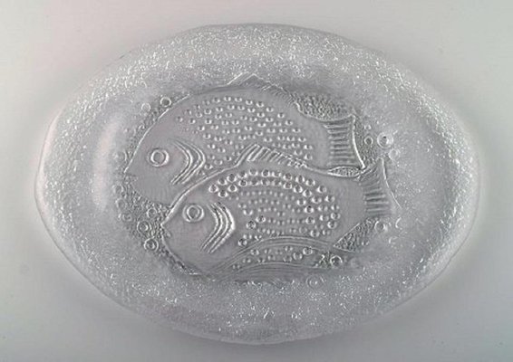 Vintage Glass Plate Dish with Fish Decor Home & Living Plates etna.com.pe