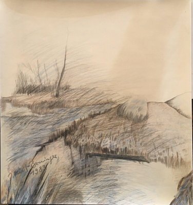 River Colored Pencil Drawing