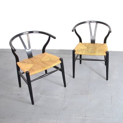 Wishbone Chairs by Hans J. Wegner for Carl Hansen Son 1960s Set of 2