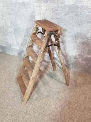 Vintage Wood Step Painters Ladder 1970s