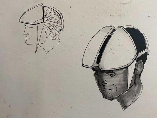 Nasa Astronaut Helmet Pencil Sketches