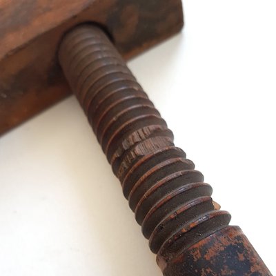 Large Antique Wooden Clamp for sale at Pamono