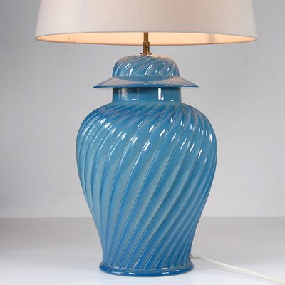 Lighting Vintage modern small baby blue table lamp ceramic sky blue mid ...