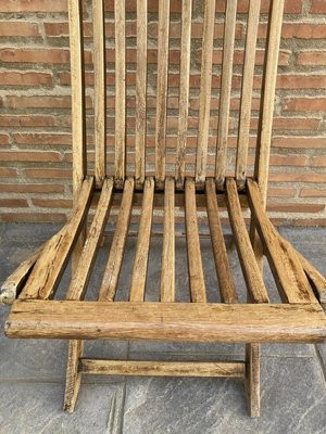 Cunard Line Klappstuhl aus Teak Holz von Scan Com 1960er 2er Set