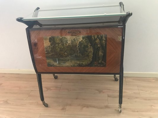 Small Bar Cabinet on Wheels by Cesare Lacca Italy 1960s