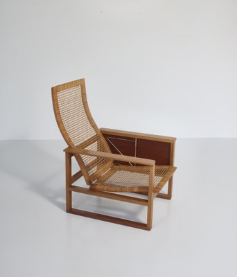 Model 244 Highback Lounge Chair in Oak Rattan Cane by Borge Mogensen for Fredericia 1957