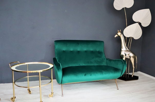 Emerald green mid century sofa store