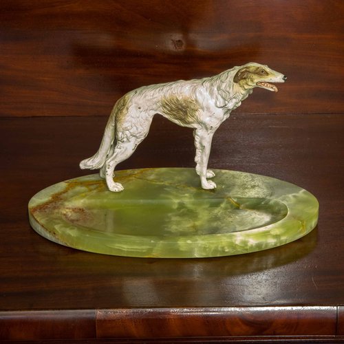 Cold Painted Bronze Borzoi Desk Companion for sale at Pamono