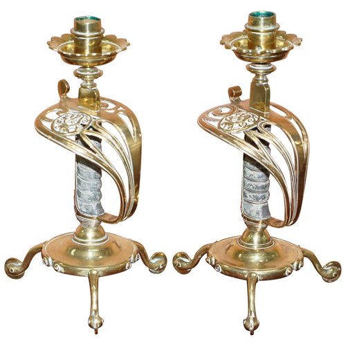 British Army Sword Handle Candlesticks from Benham & Froud VR, 1905 ...