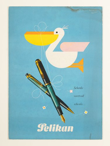 Pelikan Advertisement, 1950s for sale at Pamono