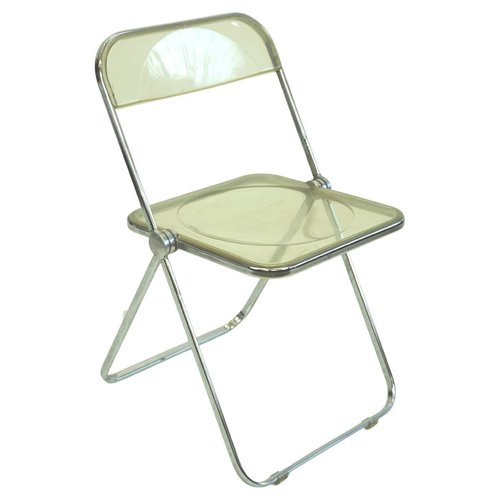 Italian Chrome and Acrylic Glass Plia Folding Chair by G. Piretti for Castelli 1960s for sale at Pamono