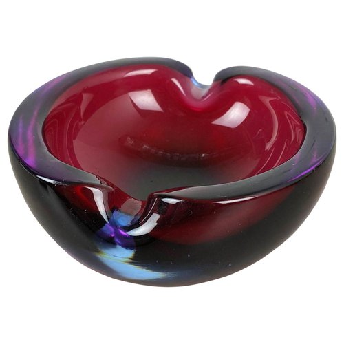 Large Murano Glass Multi-Color Bowl Element Shell Ashtray, Italy, 1970s ...