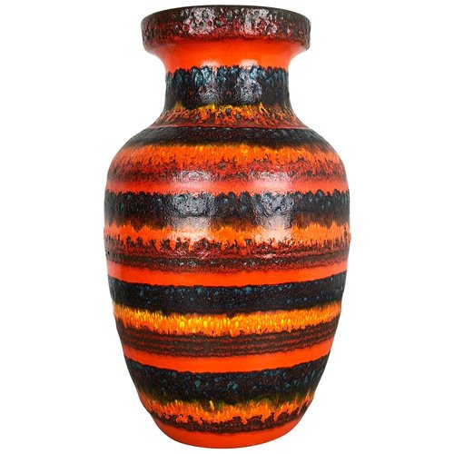 Large Multi-Color Pottery Fat Lava Multi-Color Floor Vase from ...