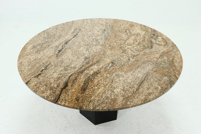 Large Round Dining Table in Granite, 1970s for sale at Pamono