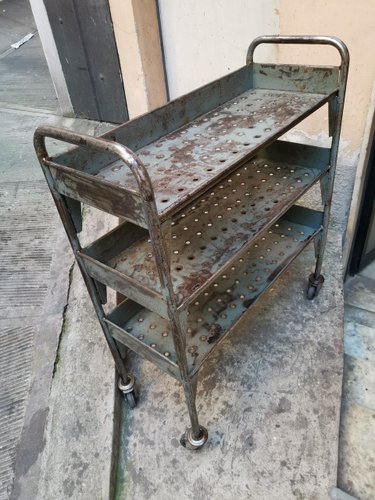 Vintage Industrial Iron Industrial Trolley, 1950s for sale at Pamono
