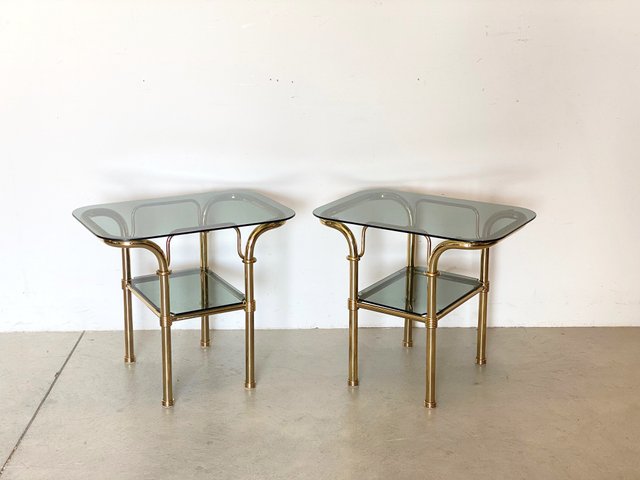 Brass Tables, 1980s, Set of 2 for sale at Pamono