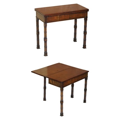 Antique Cluster Column Leg Fold Over Card Table by Thomas Chippendale ...